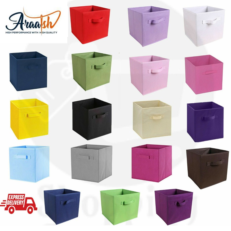 Foldable Folding Storage Cube Storage Box Bookcase Fabric Cube Toy ...