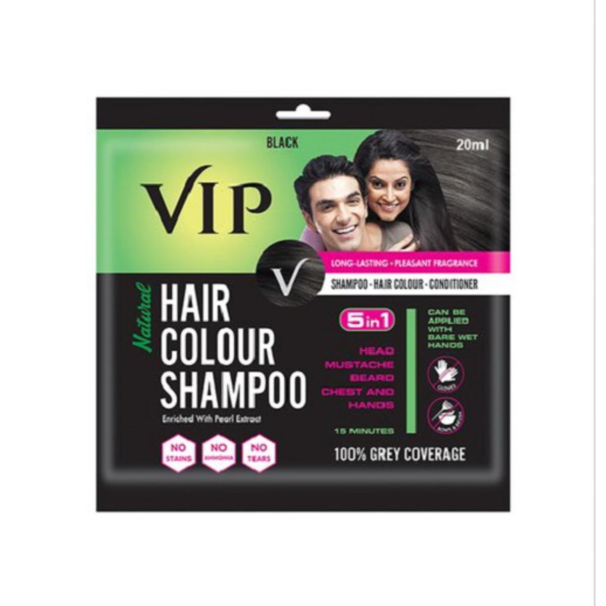VIP Hair Color Shampoo 20ml secha Black | Daraz.pk
