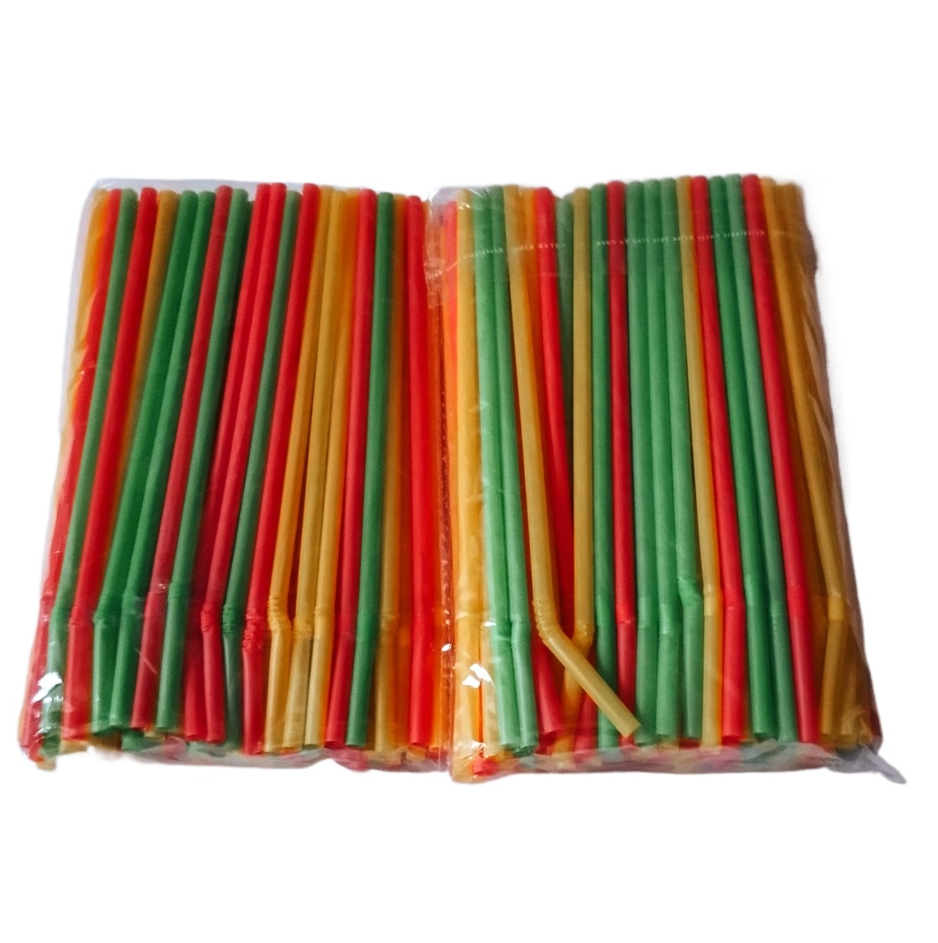 Multicolor Plastic Straws Pack - 100 pcs Disposable Drinking Straws ...
