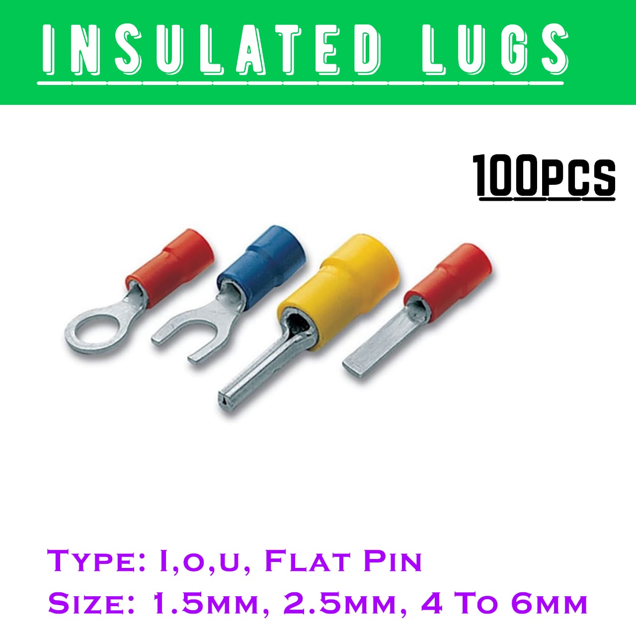 100pcs Insulated lugs, thimble, control thimbles, Ring Cable lugs, wire ...