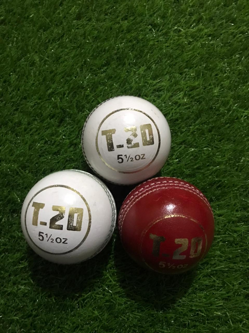 Pack of 3 Cricket Hard Balls T-20 Genuine Leather Cricket Ball 2nd ...