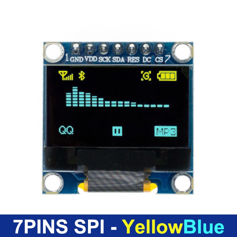 0.96 inch IIC SPI Serial 7/4Pin White/Blue/Yellow Blue/Yellow OLED ...