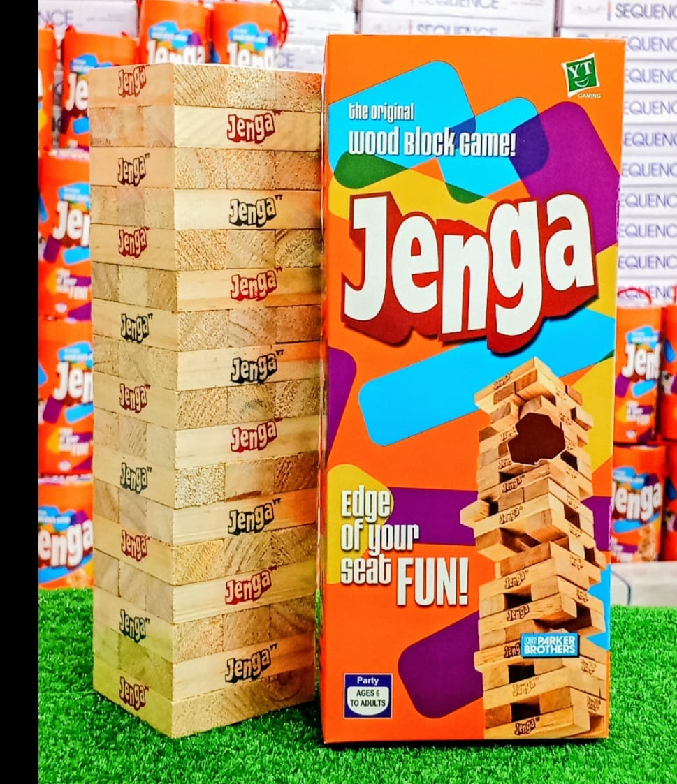 New Hasbro Gaming Jenga Tower Wood Blocks Game - Classic Jenga Wooden ...