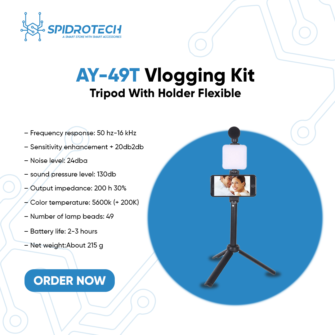 AY-49T Orignal Vlogging kit Telephone Tripod Fill Light Microphone Kit ...