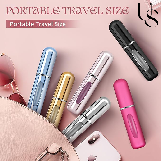 US Dealz Portable Mini Perfume Refillable Atomizer Container, Portable ...