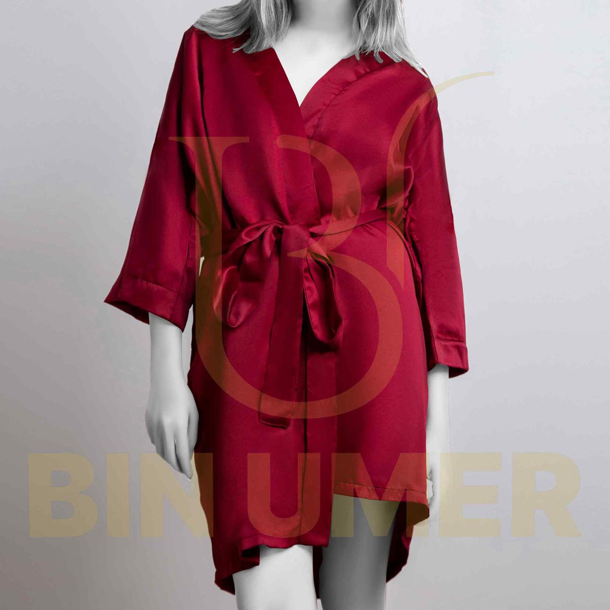 Bin Umer western style short gown night dress, Bridal night gown, Women's Robe satin silk short ...