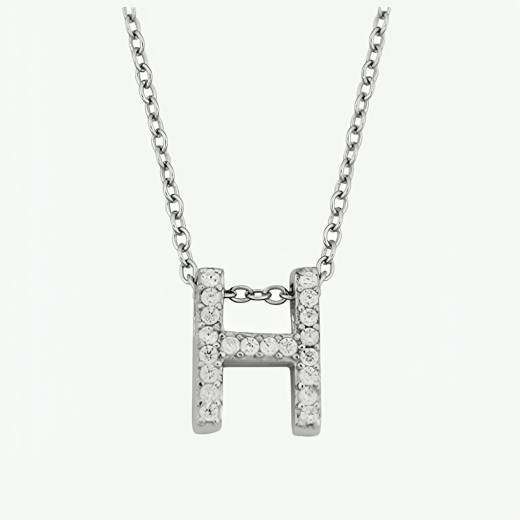 Silver Stainless Steel Alphabet Necklace/Locket/Pendants for Girls ...