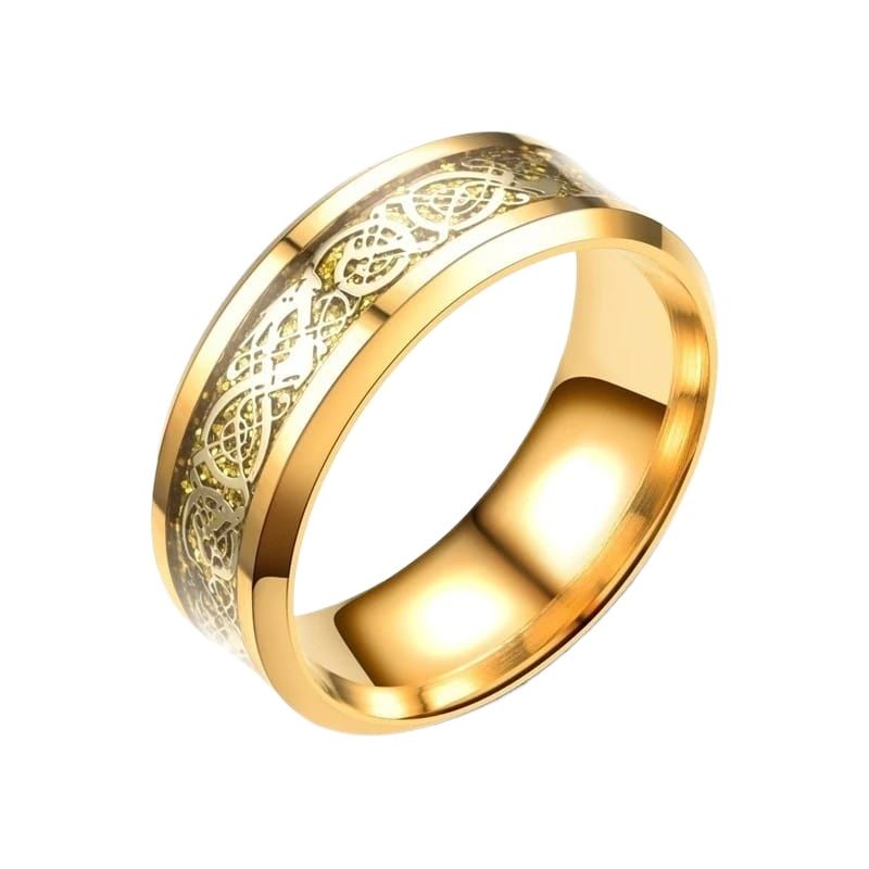 Stainless steel ring Golden color Dragon rings for men | Daraz.pk