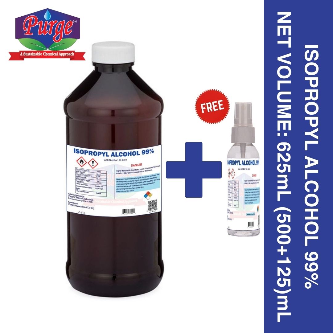 Purge Isopropyl Alcohol 99% 500ml + IPA 99% 125ml mist spray FREE - IPA 0.625L - Disinfectant ...