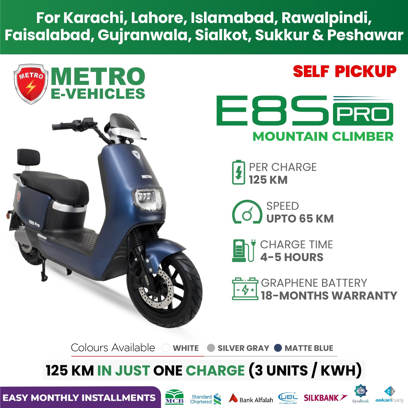 METRO E8S PRO Electric Scooter E-bike - White / Silver Gray / Matte ...