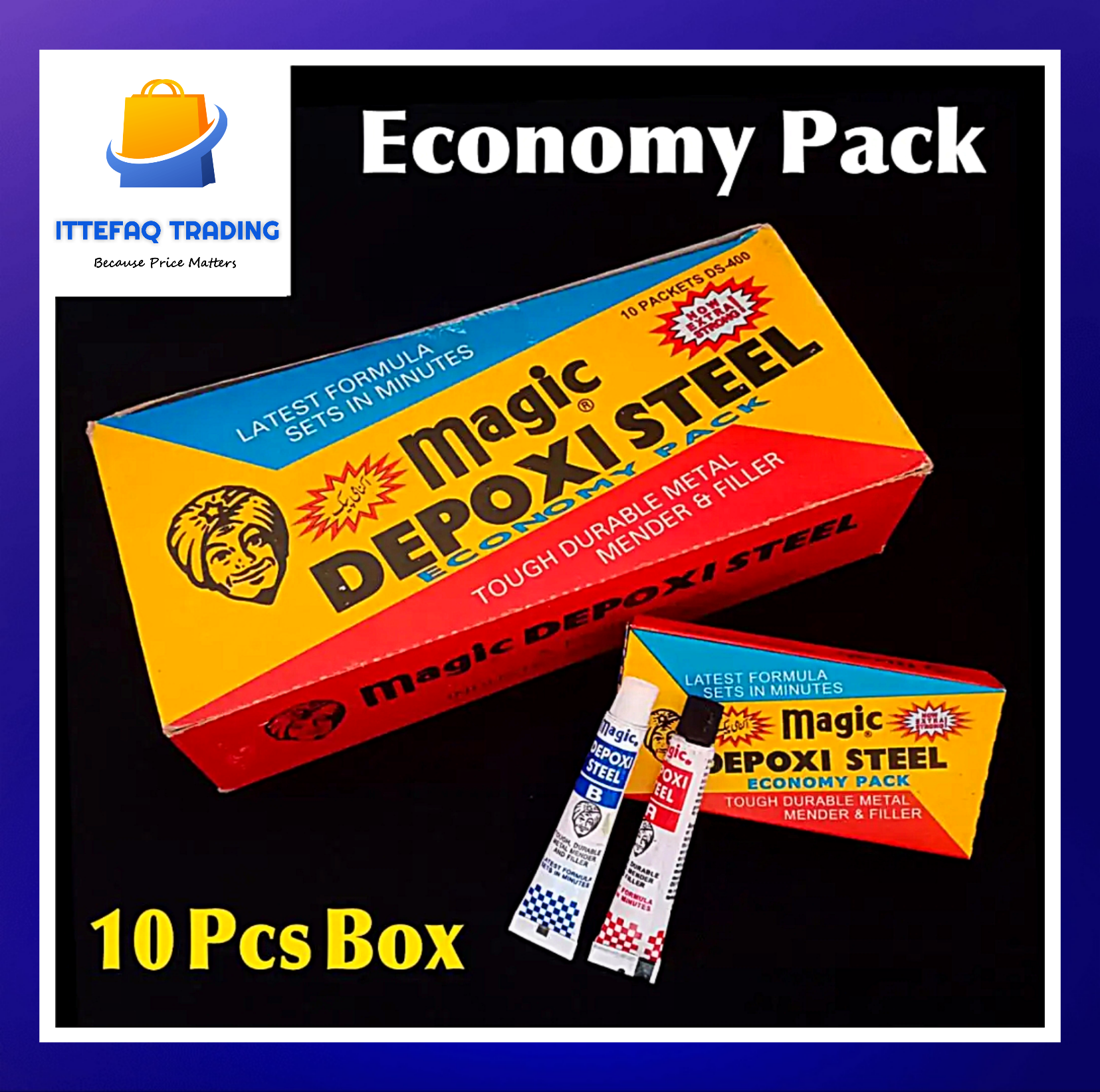 Pack of 10 Magic Depoxi Steel, Clear Epoxy Economy Pack (Full Box ...