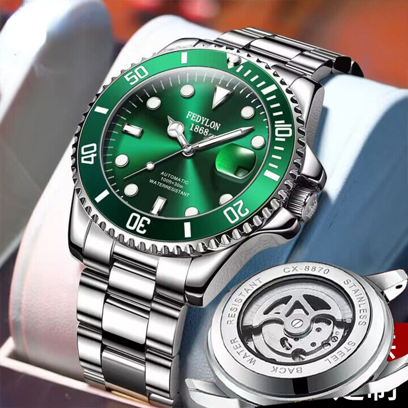 Green Water Ghost Men Glow-in-the-dark Waterproof Watch Automatic ...