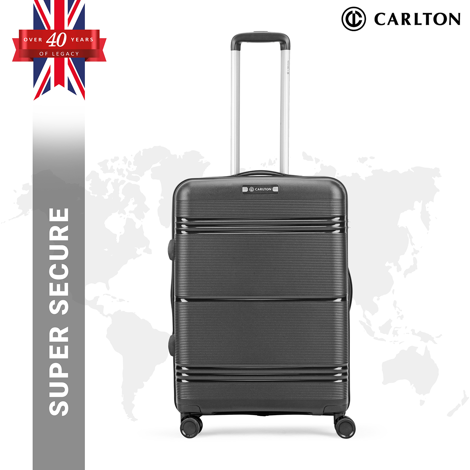 CARLTON FOCUS PLUS PREMIUM HARD LUGGAGE EXPANDABLE SPINNER SUITCASE ...