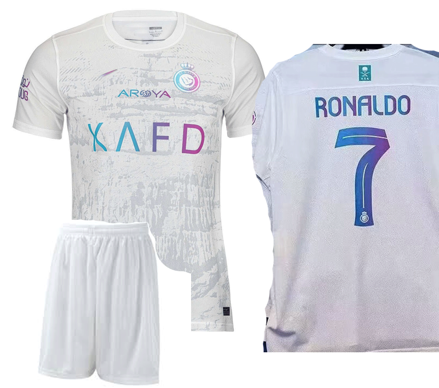 Al Nassr Cristiano Ronaldo jersey Kit 2024 3rd white - Al Nasr Shirt ...