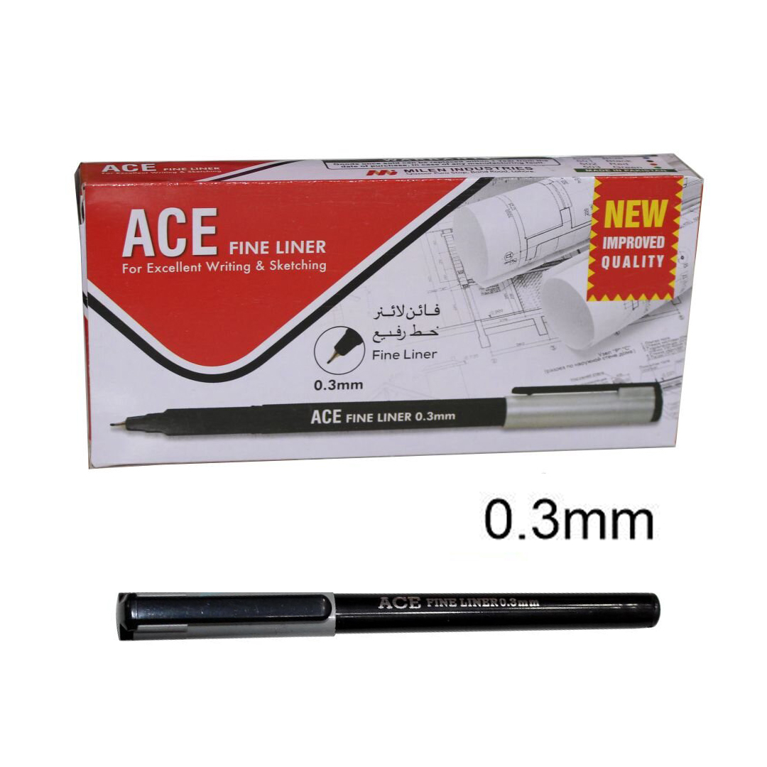 ACE Pointer Fine liner Easy Grip 0.3mm [IP] Pack of 10 Pcs | Daraz.pk