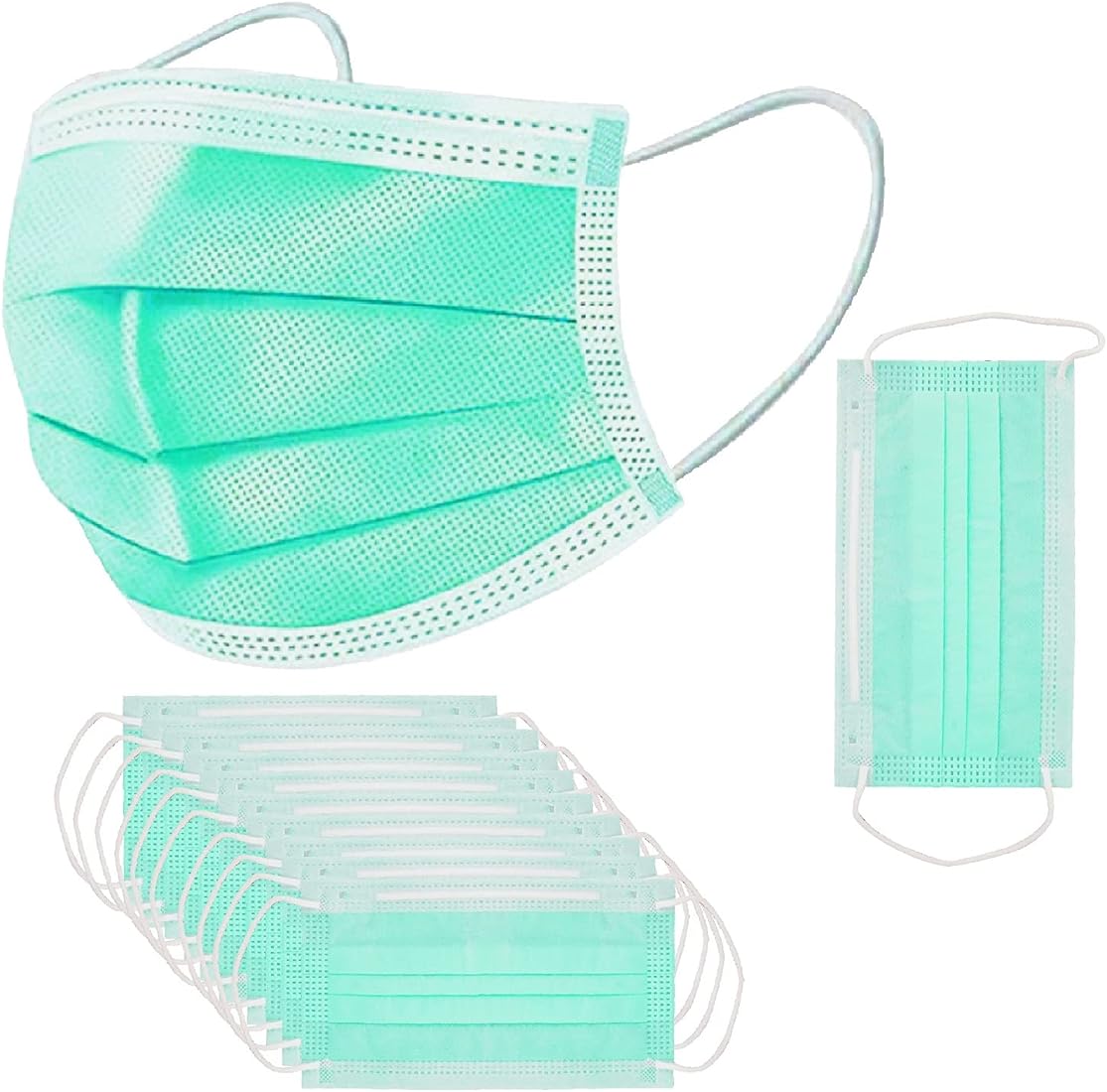 High-Quality Disposable blue and green Black Face Masks – 50 Pack with ...