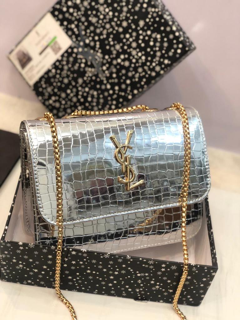 "YSL Crossbody Handbags for Women - Large Size, Long Beautiful Chain, 5 ...