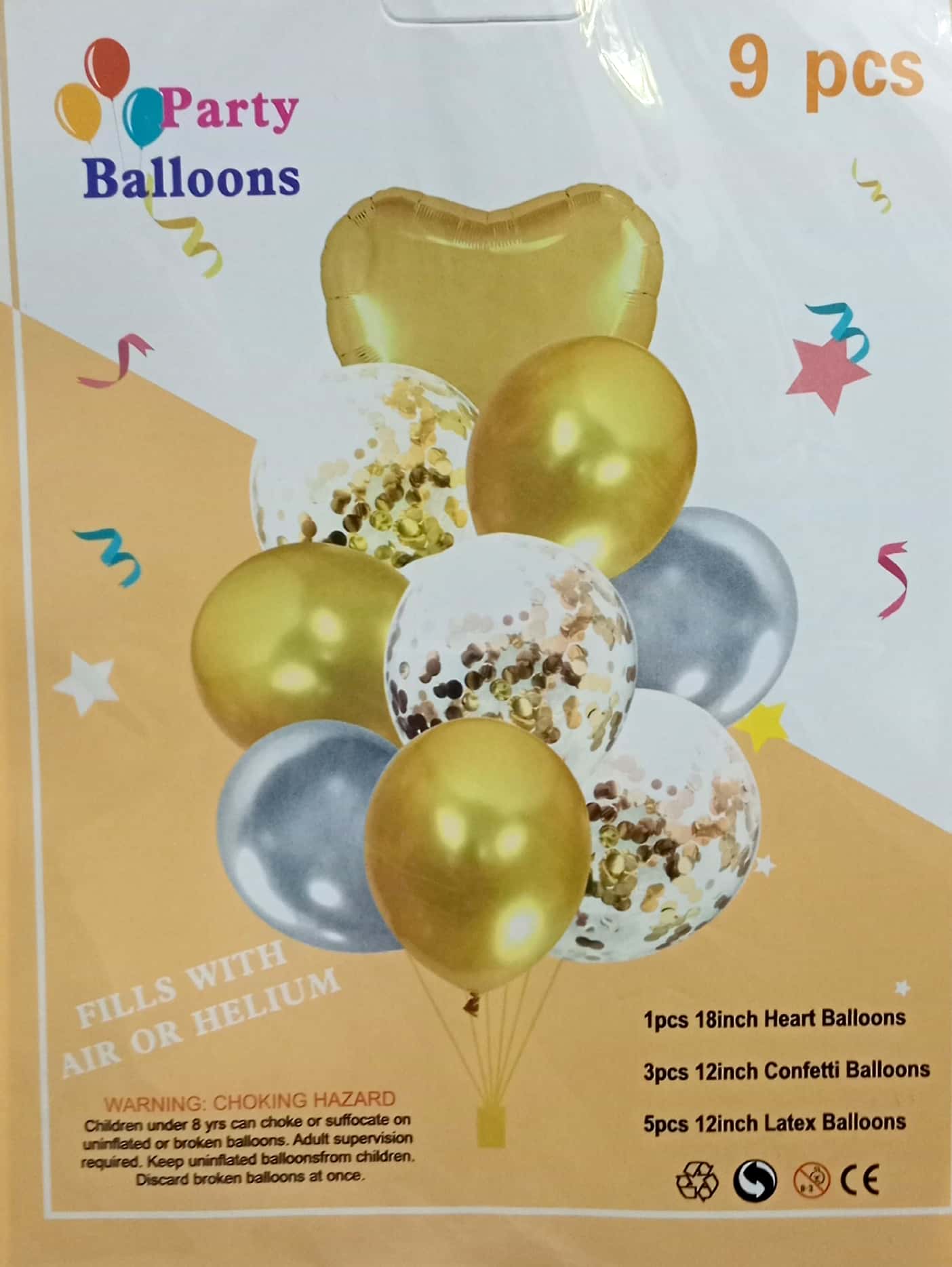 9pcs /set Balloons - Metallic Confetti Balloons | For Birthday Party ...