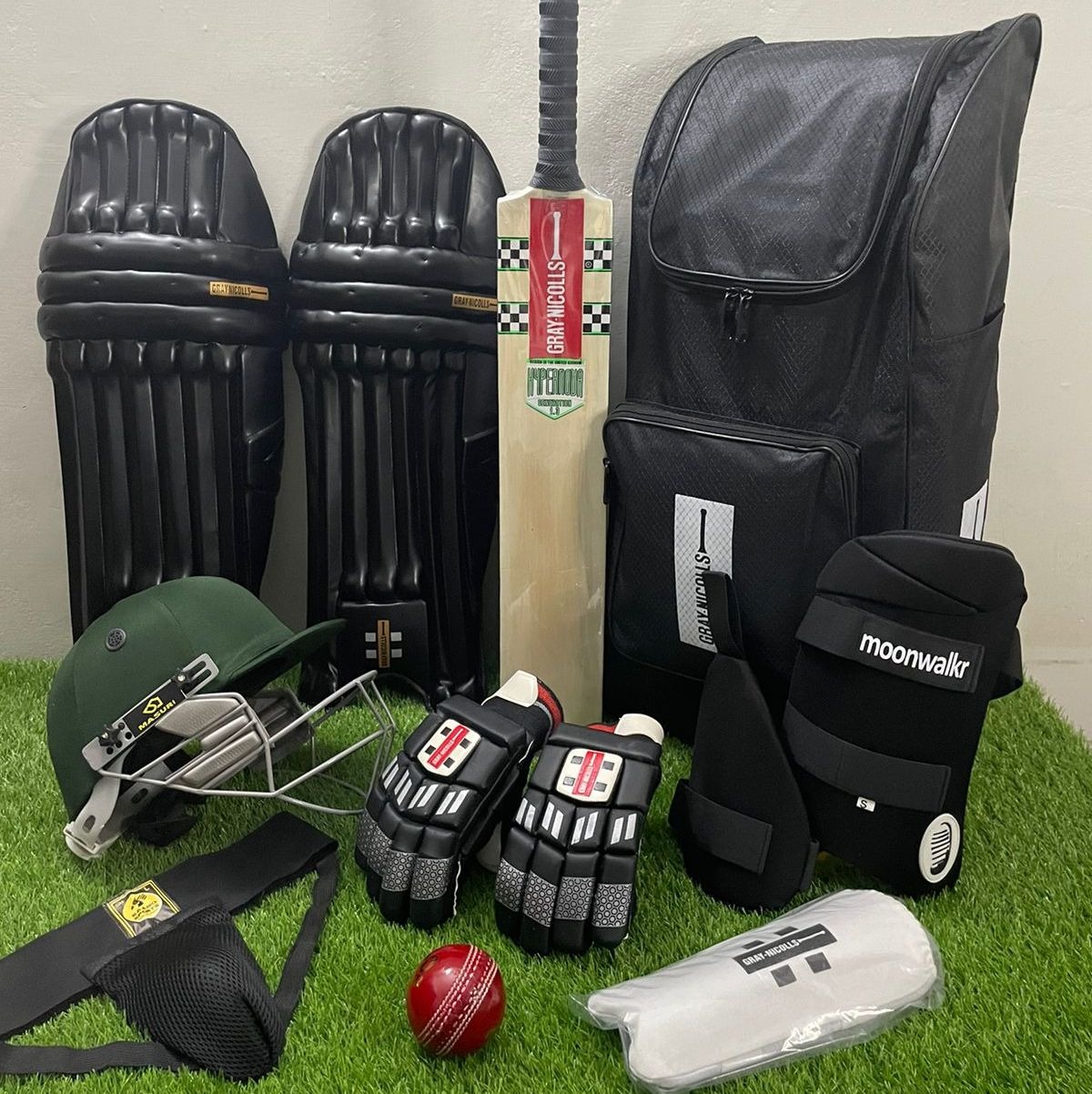 Complete Hard Ball Cricket Kit for 12 to 18 Years Old Boys - Black ...