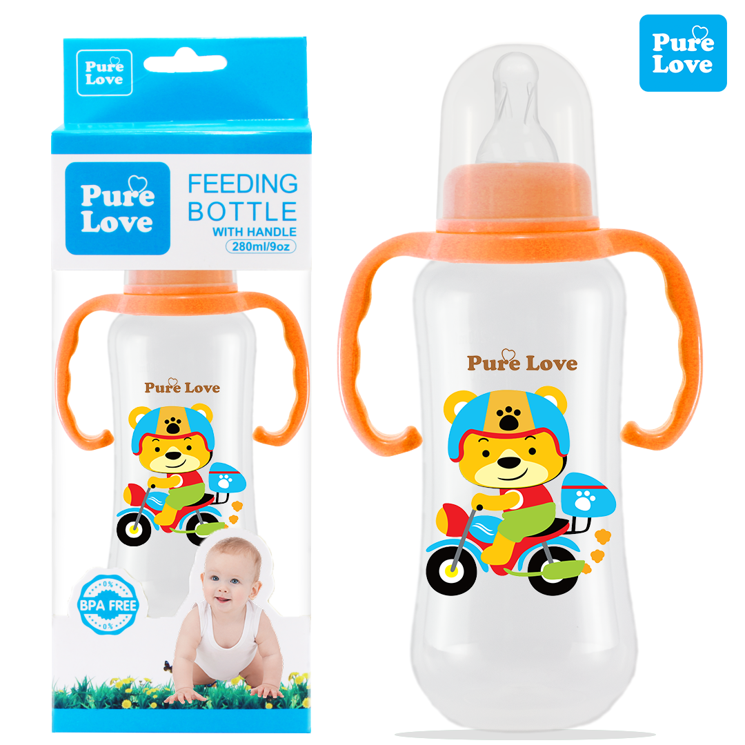 Pure Love Baby Feeding Bottle Transparent 280ml/9oz | Daraz.pk