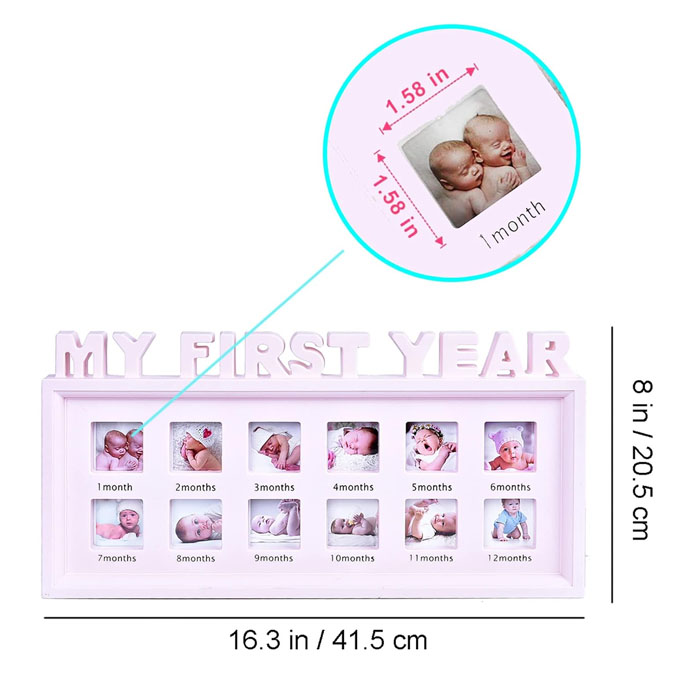 My First Year Baby Pictures Wooden Frame for 12 Month - Frame Pictures ...