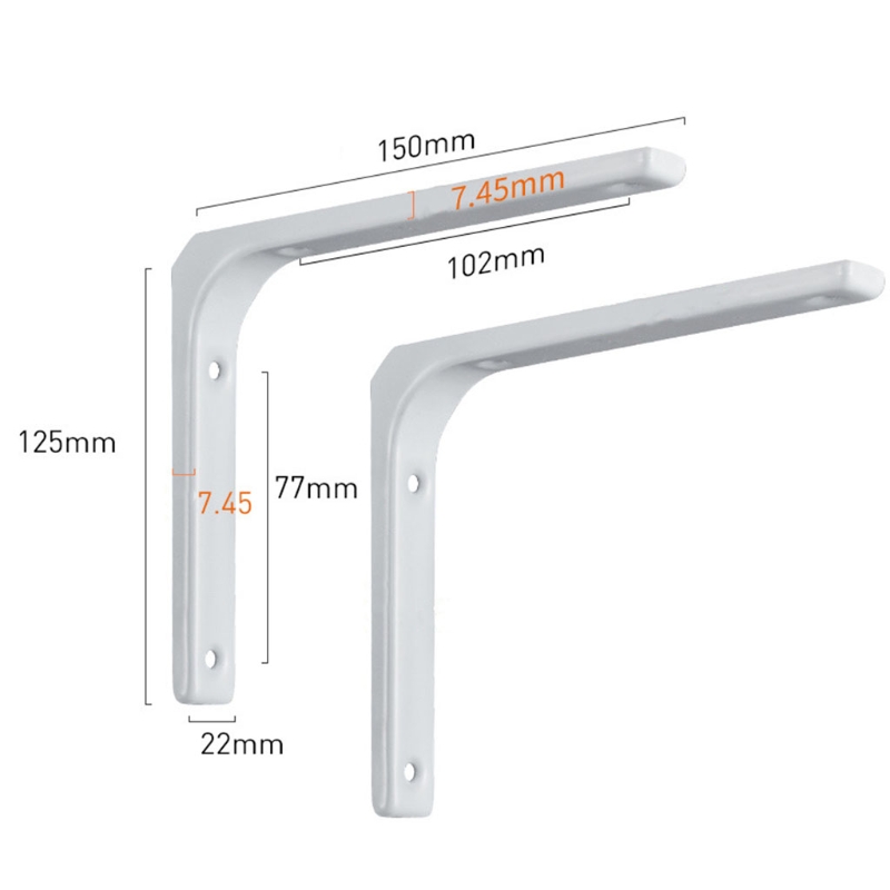 1 Pair Right Angle Metal Floating Shelf Brackets Wall Mounted Brackets ...