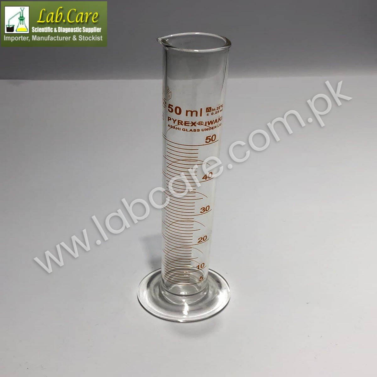 50ml Graduated Cylinder, Borosilicate 3.3 Glass, Single Metric Scale ...