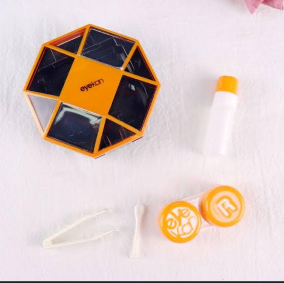 Contact Lens Case Geometric Shape Travel Kit Portable Solid Color Lens ...