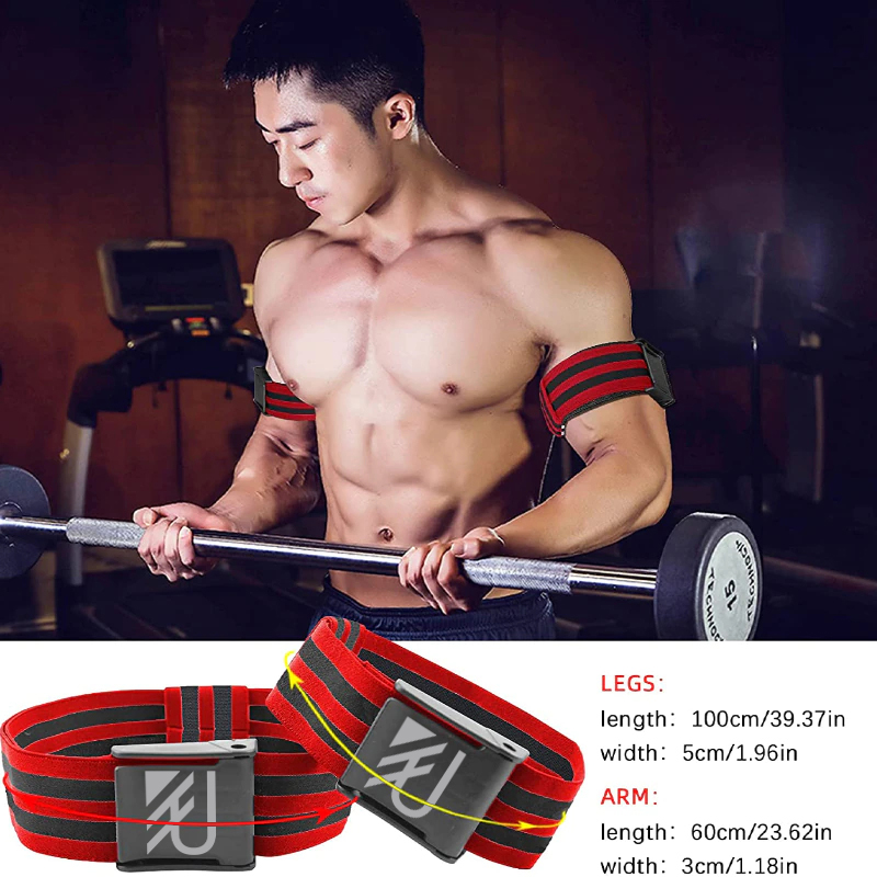 HR Fitness Occlusion Bands Muscle Band , Red color Weight Bodybuilding ...