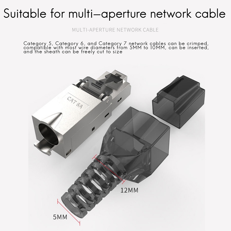 8Pcs Tool-Free Shielded RJ45 Cat 7 Termination Plug Cat7 Plug / Cat7 ...