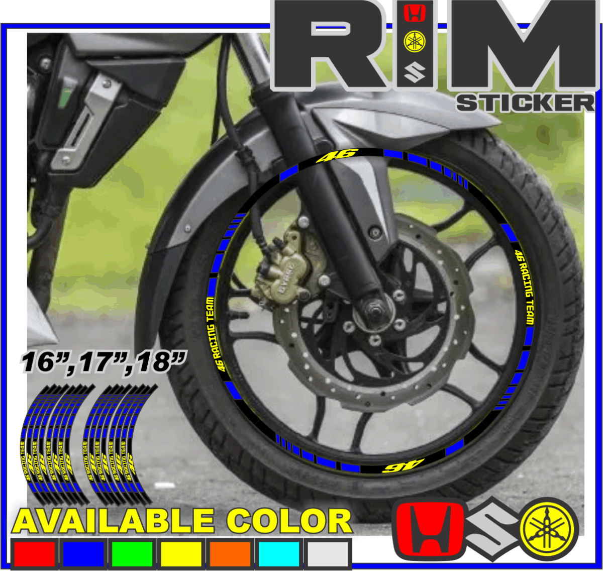 Universal Rim Reflective Stickers for All Bikes (Front & Back Wheels ...