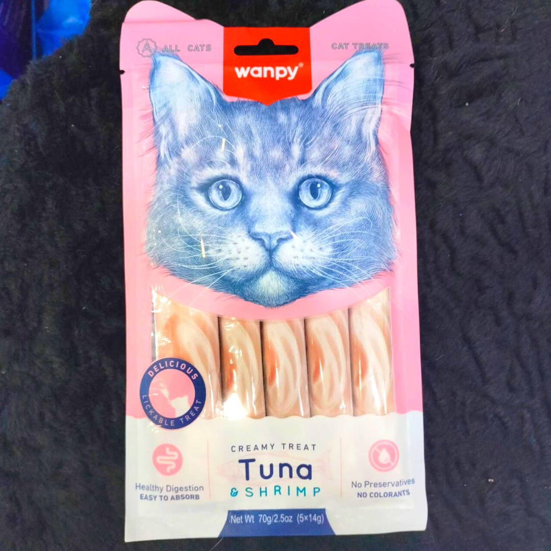 Wanpy Creamy Treats Tuna & Shrimp -70g 5 Treats | Creamy Treats ...