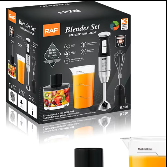 New RAF Hand Blender Set 4 in 1 With Beater single speed option ...