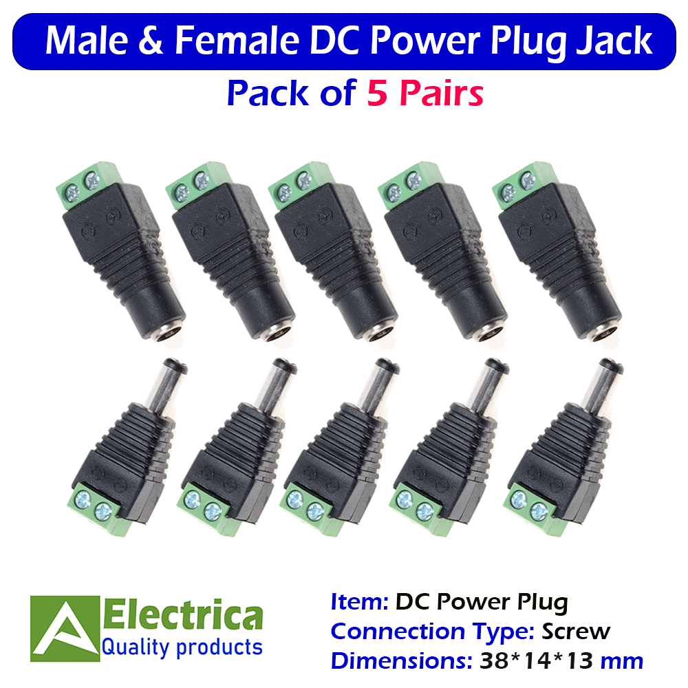 CCTV Carma DC Power Connector Jack 5.5x2.1mm Male Female Plug Socket ...