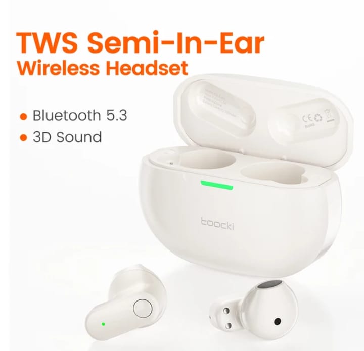 Toocki EJ05 Wireless Earphone TWS Bluetooth 5.3 Headphones Mini 3D Hifi ...