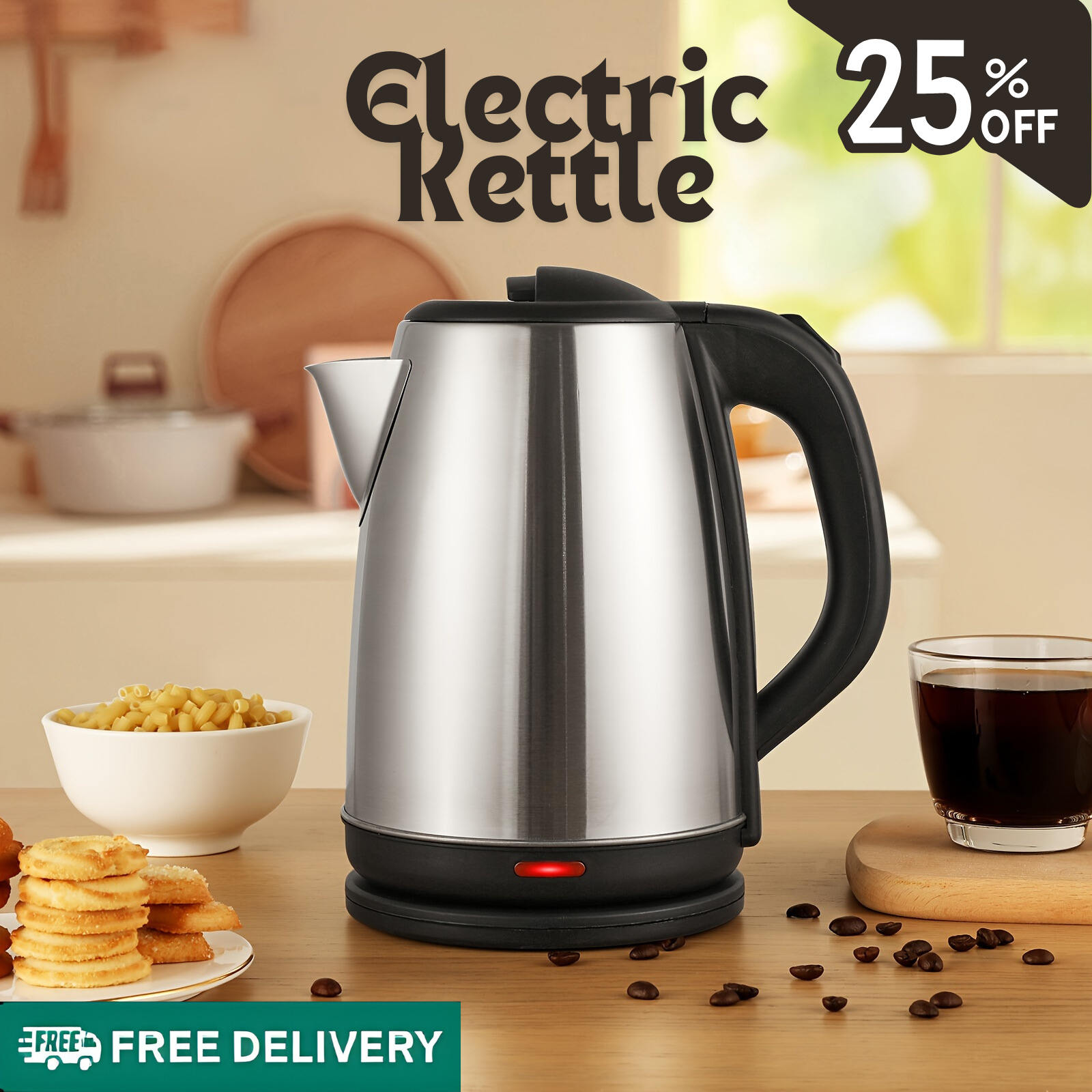 Electric Kettle - High Quality - Stainless Steel Body - Water & Milk ...