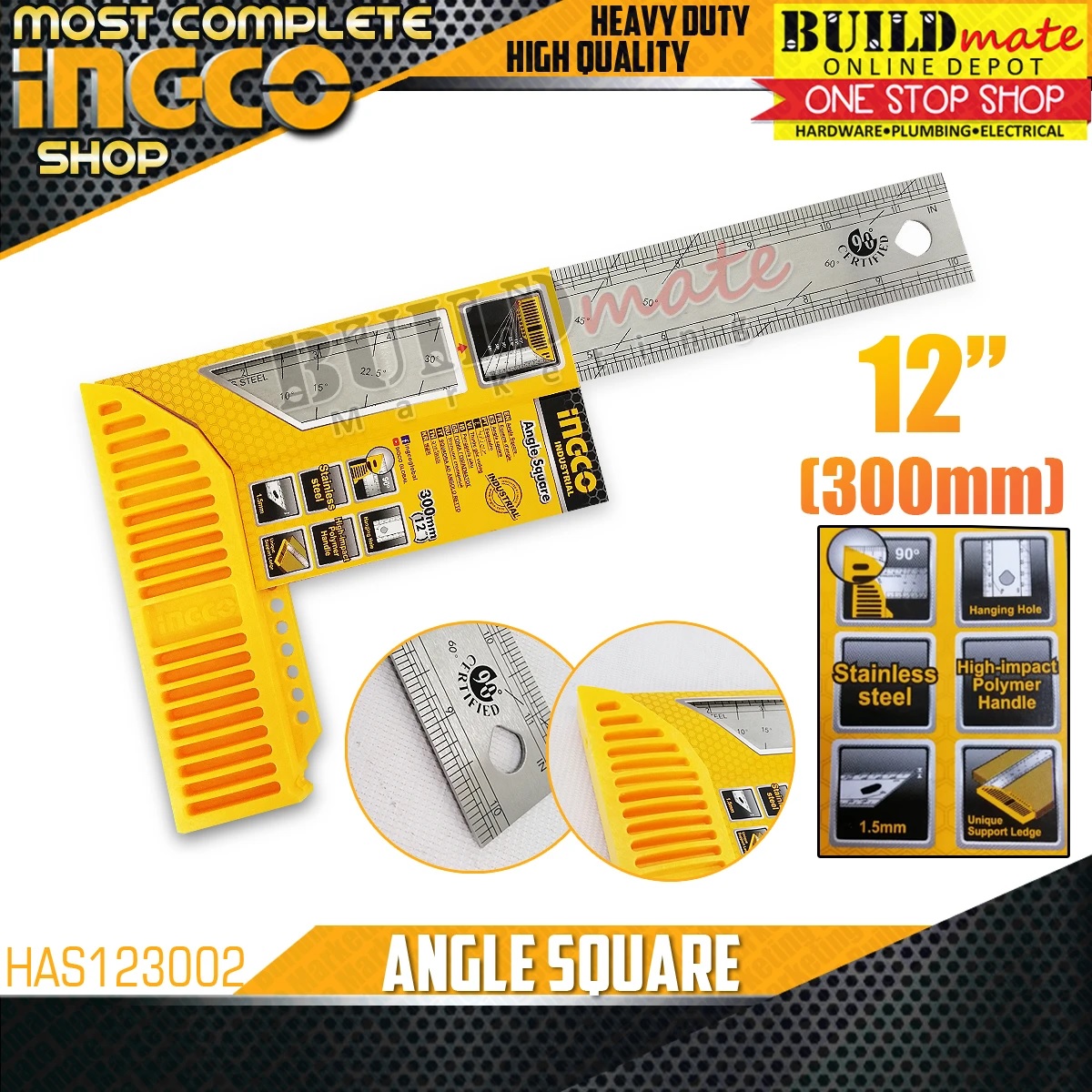 NCT Ingco HAS123002 Angle Square Length:300mm 12 Inch I22 | Daraz.pk