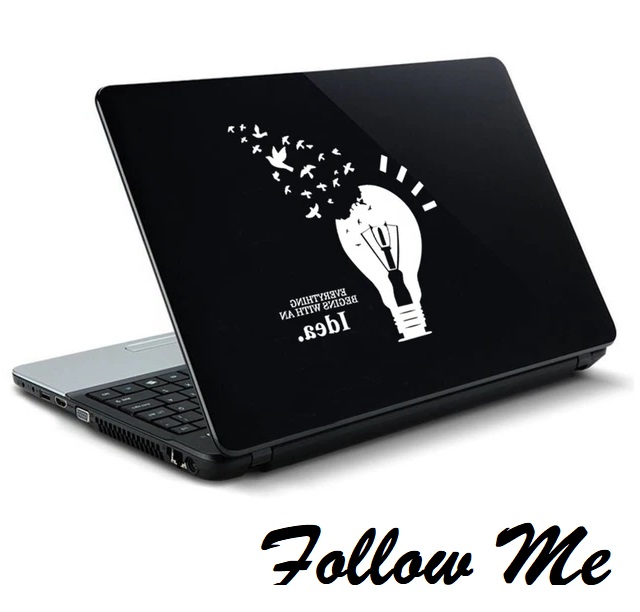 Idea Bulb Creative Laptop Back Vinyl Skin Sticker 13 13.3 14.6 15 15.4 ...