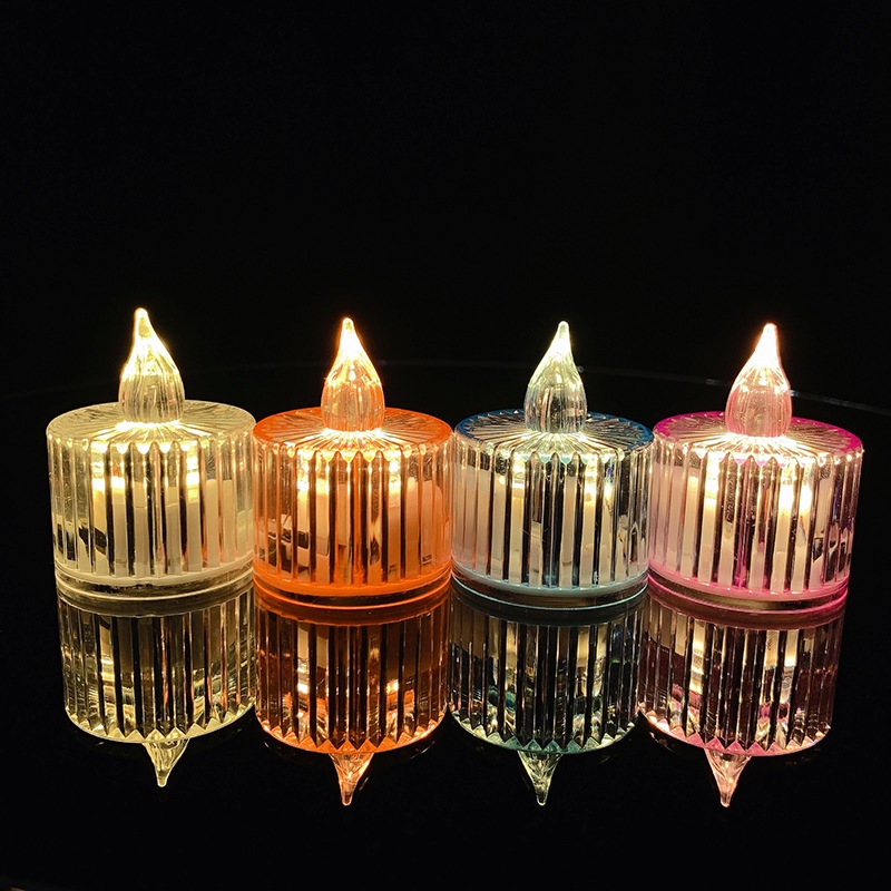 Battery Operated Night Light LED Flameless Fake Candle Light Acrylic ...