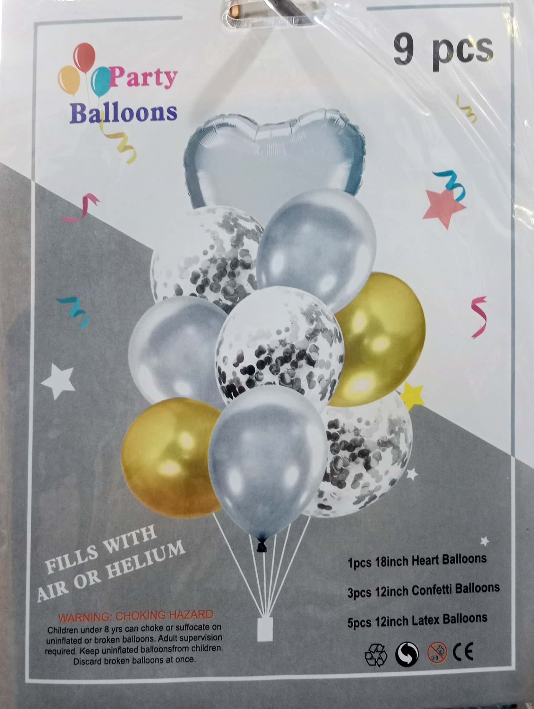 9pcs /set Balloons - Metallic Confetti Balloons | For Birthday Party ...