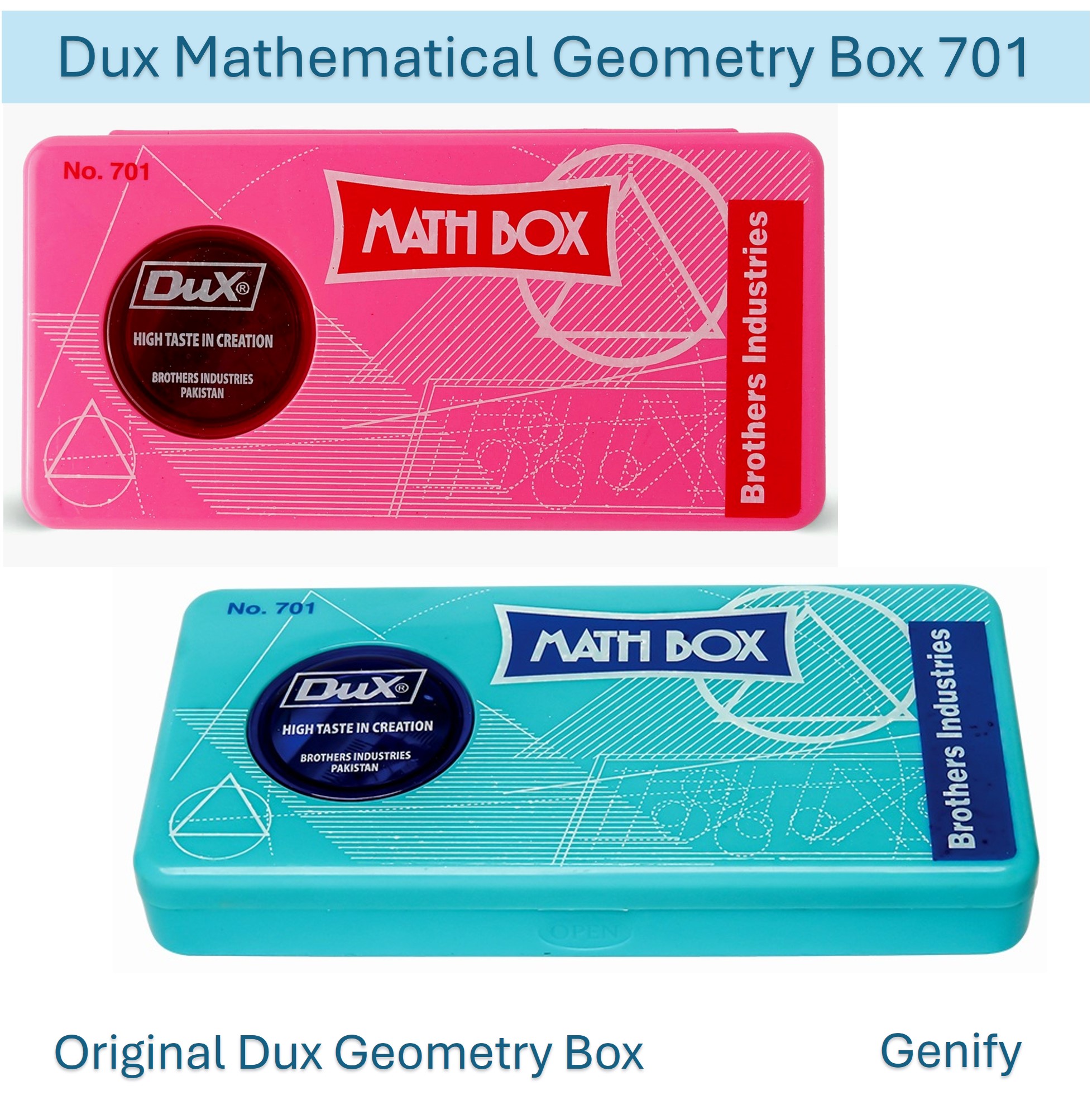 DUX Mathematical Geometry Box 701 – All-in-One Math Kit with Essential ...
