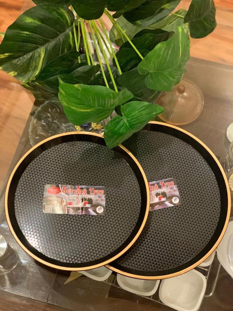 Pack of 1 Round 3d texture Plastic Serving Trays – Different in Sizes ...