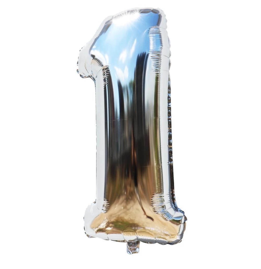 Silver Color Number Digit Foil Balloons For Birthday | Daraz.pk