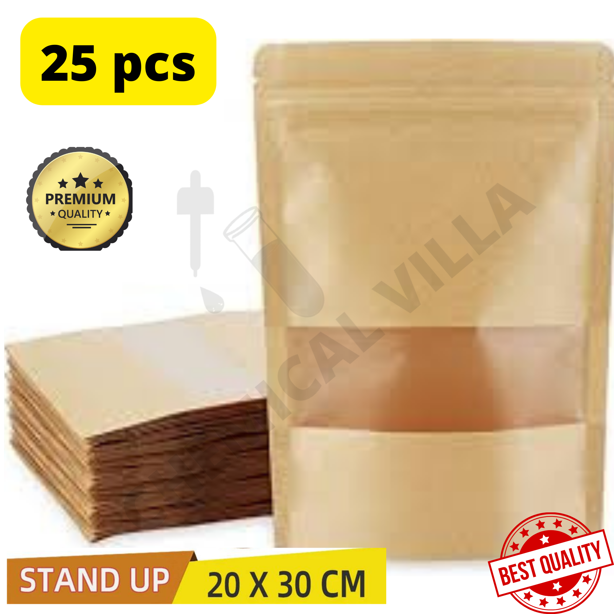 20x30 cm Kraft paper stand up Pouches 50/25 pcs,Stand Up Pouch Bags ...