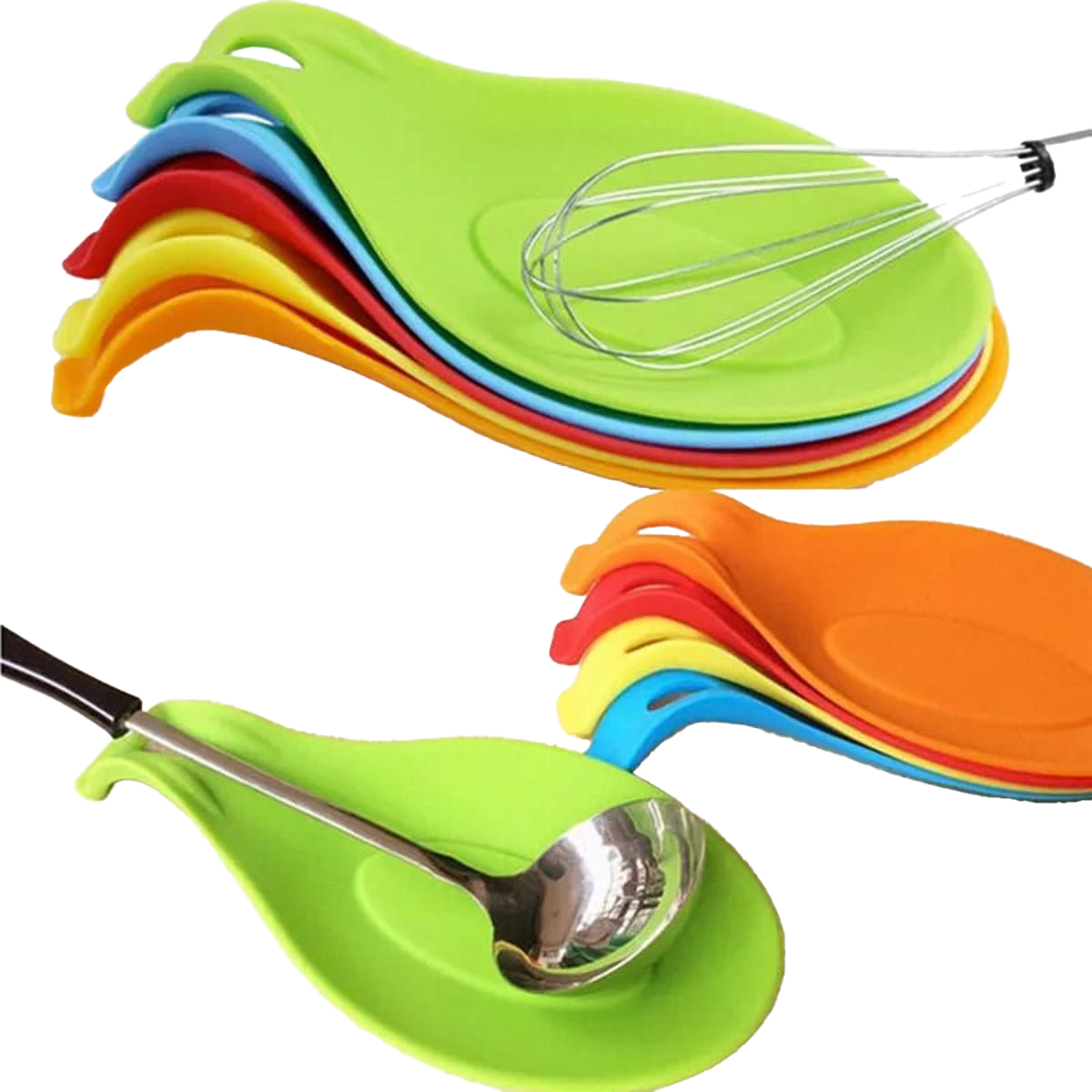1Pcs Pvc Spoon Rest Heat Resistant Utensil Holder Cooking Tool Rest Pad ...