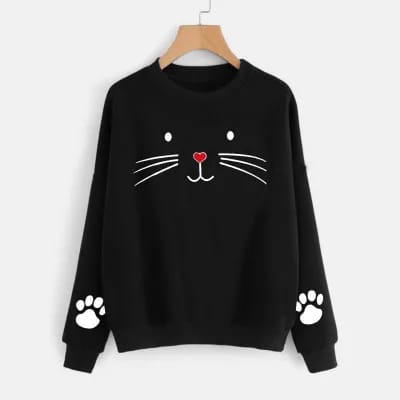 Aua n Co cute cat printed sweat shirts for Girls and women | Daraz.pk