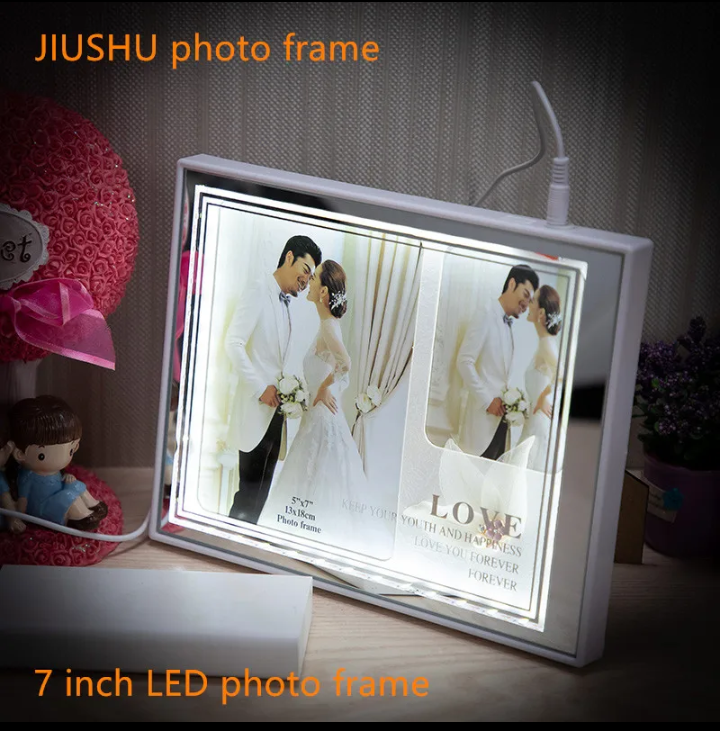 Mirror Photo Frame With Led Light - Led Light Photo Frame - Photo Frame ...