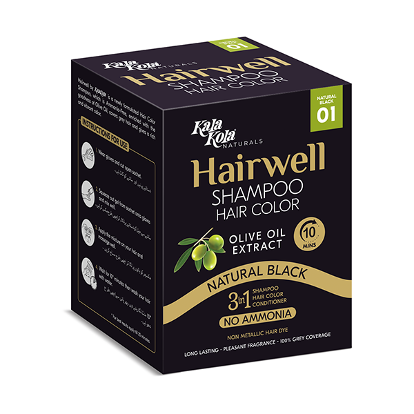 KalaKola Hairwell Color Shampoo (Black) Sachet Box | Daraz.pk