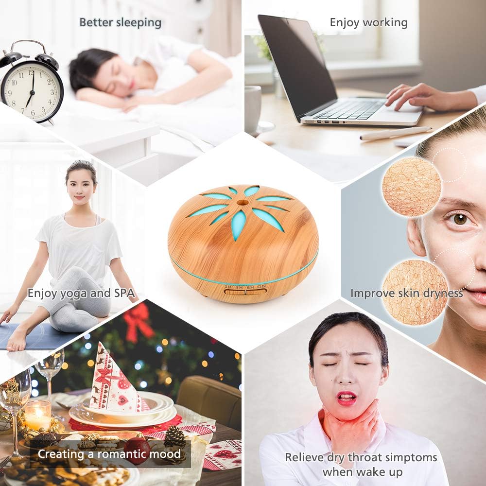 GeeRic Aroma Diffuser, 550 ml - Ultrasonic Humidifier - Aromatherapy ...