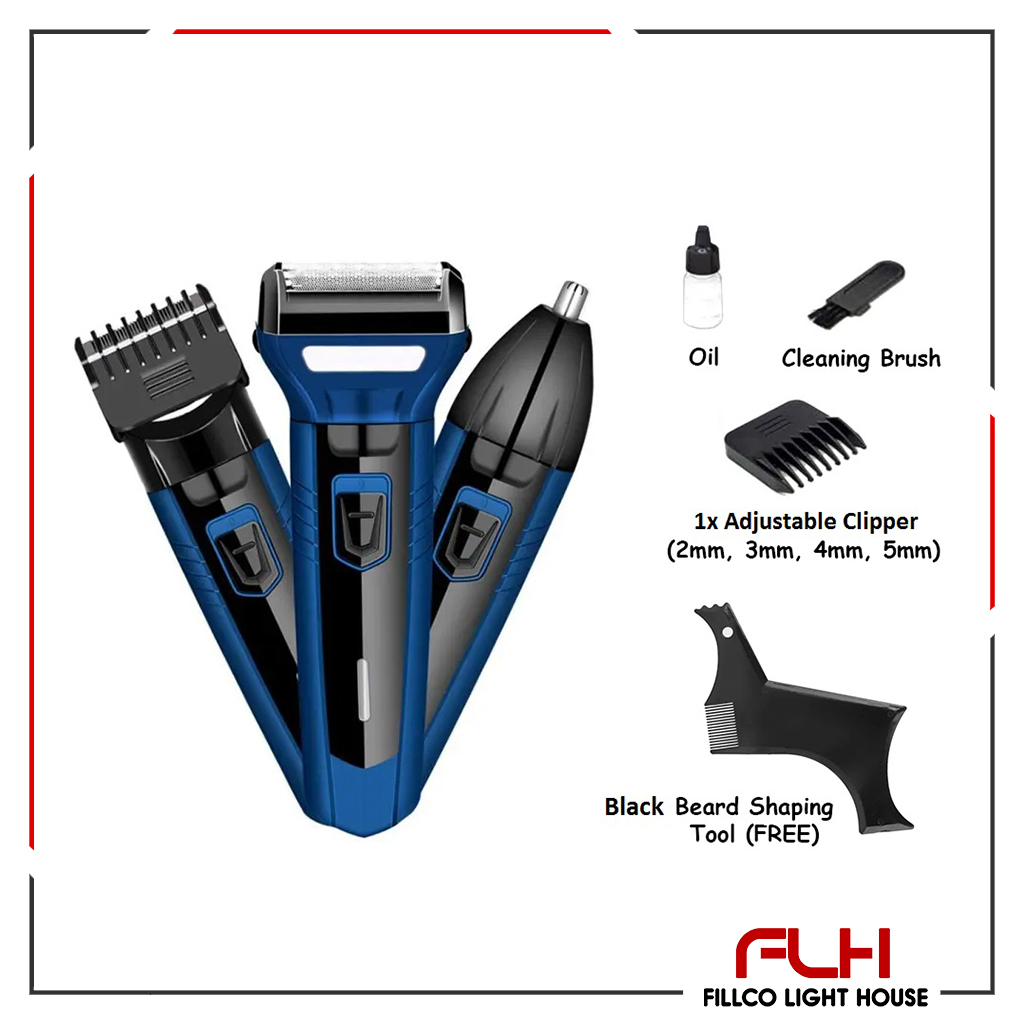 Shaving Machine 3 In 1 Rechargeable Hair Clipper Shaver beard Styling ...